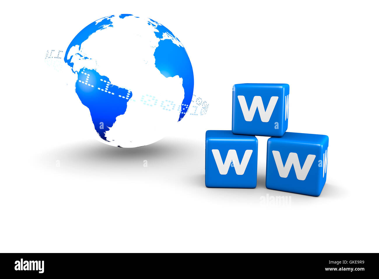 World globe and WWW text Stock Photo - Alamy