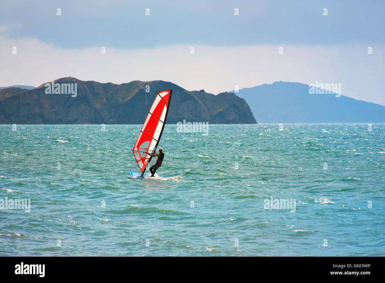 skiing windsurfing in the ocean waves Stock Photo - Alamy