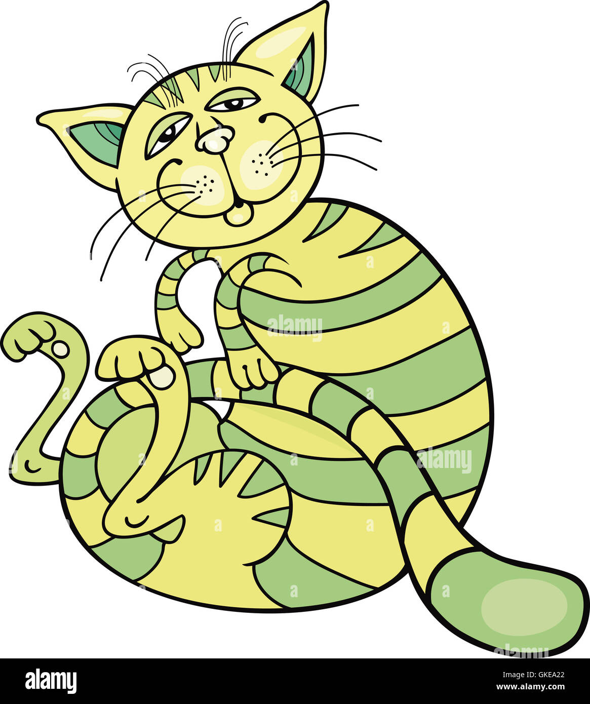 happy green cat Stock Photo - Alamy