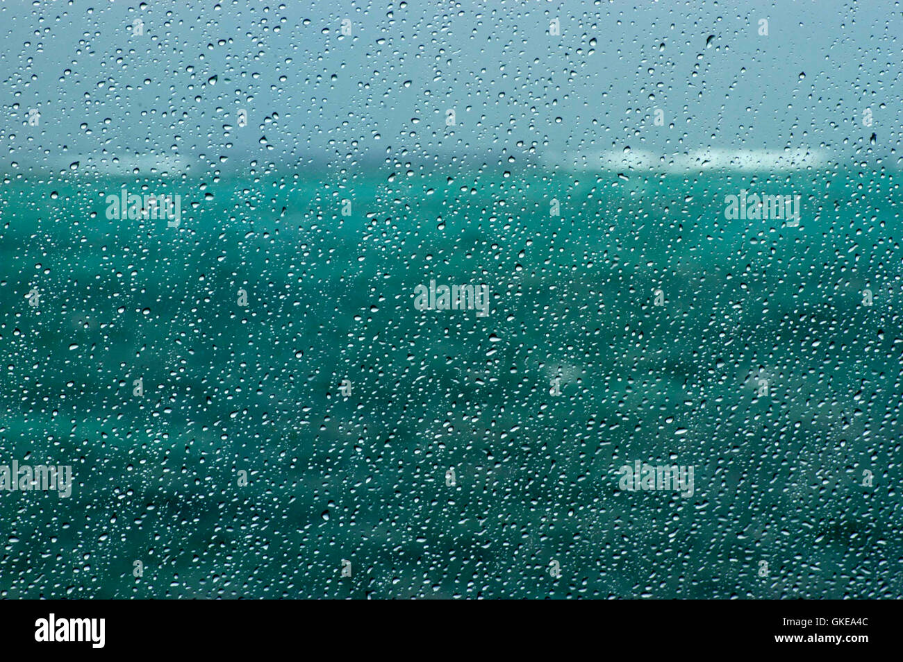 boat window with water drops in focus Stock Photo - Alamy