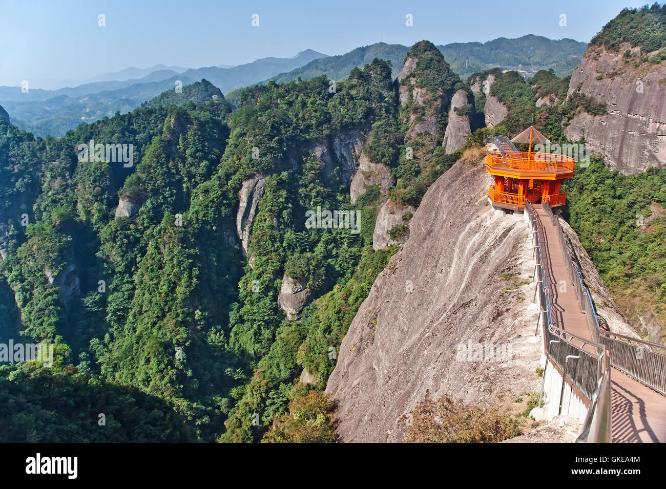 Viewing platform built on the cliff Stock Photo - Alamy