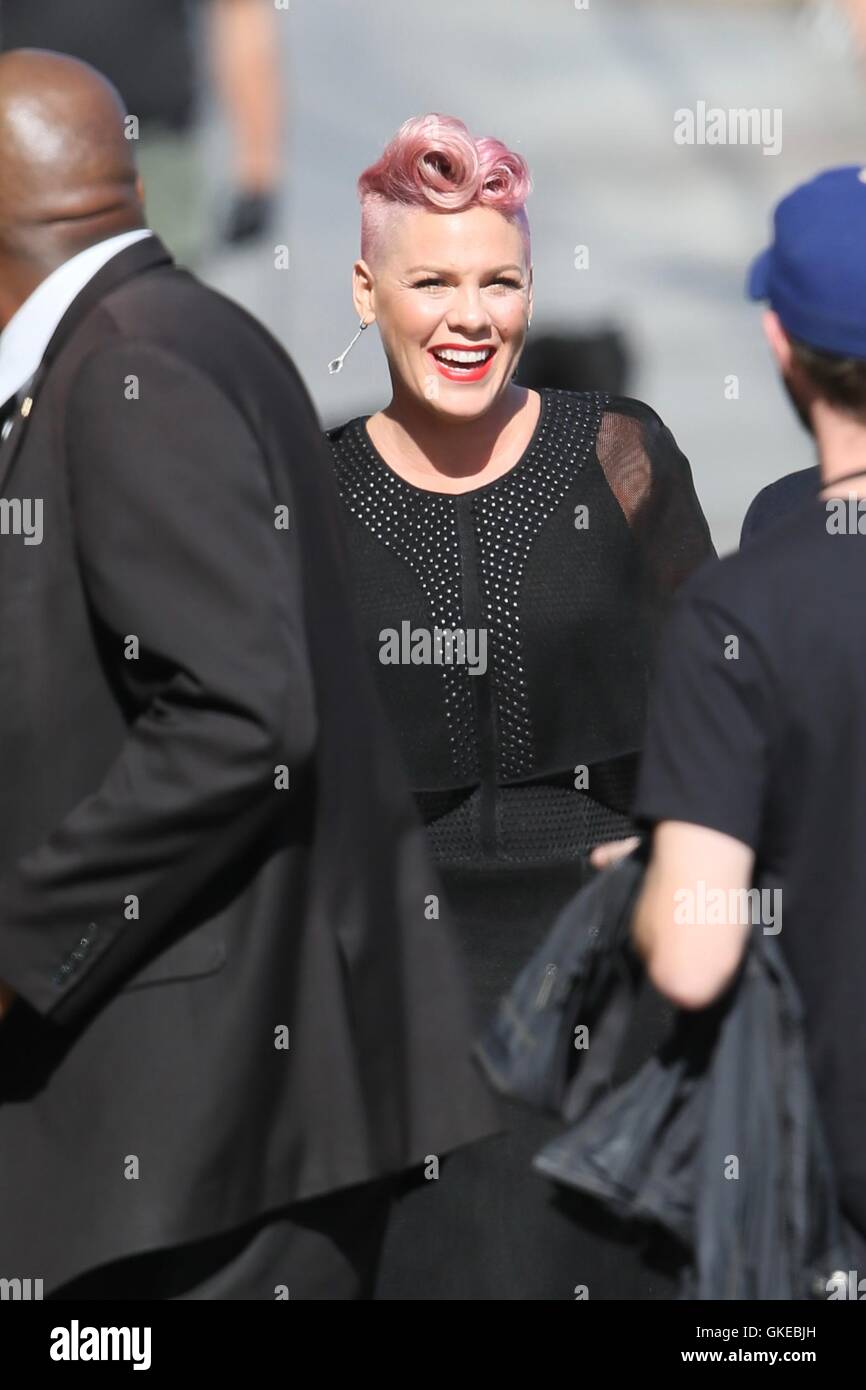 Pink seen arriving at the ABC studios for 'Jimmy Kimmel Live ...
