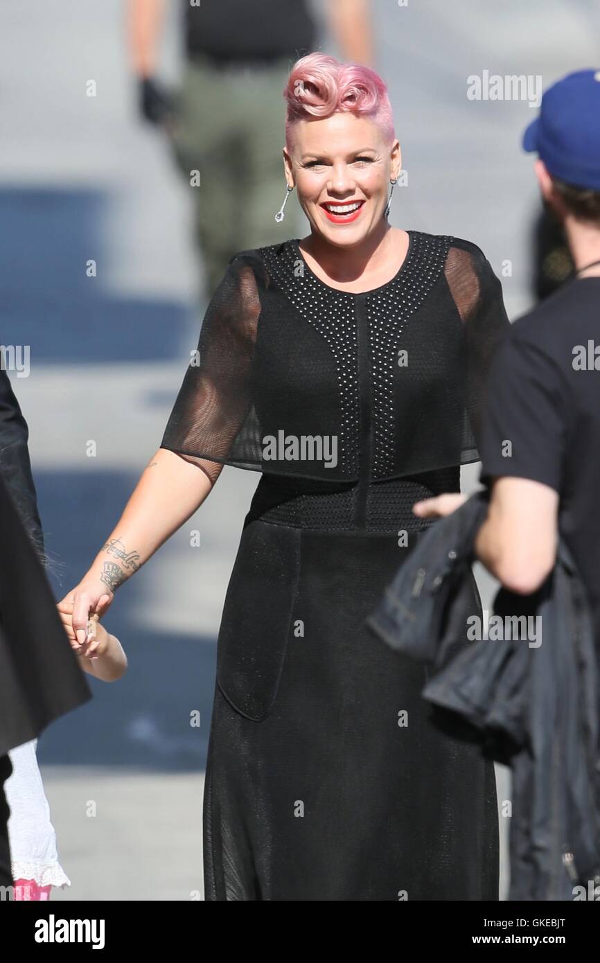 Pink seen arriving at the ABC studios for 'Jimmy Kimmel Live ...