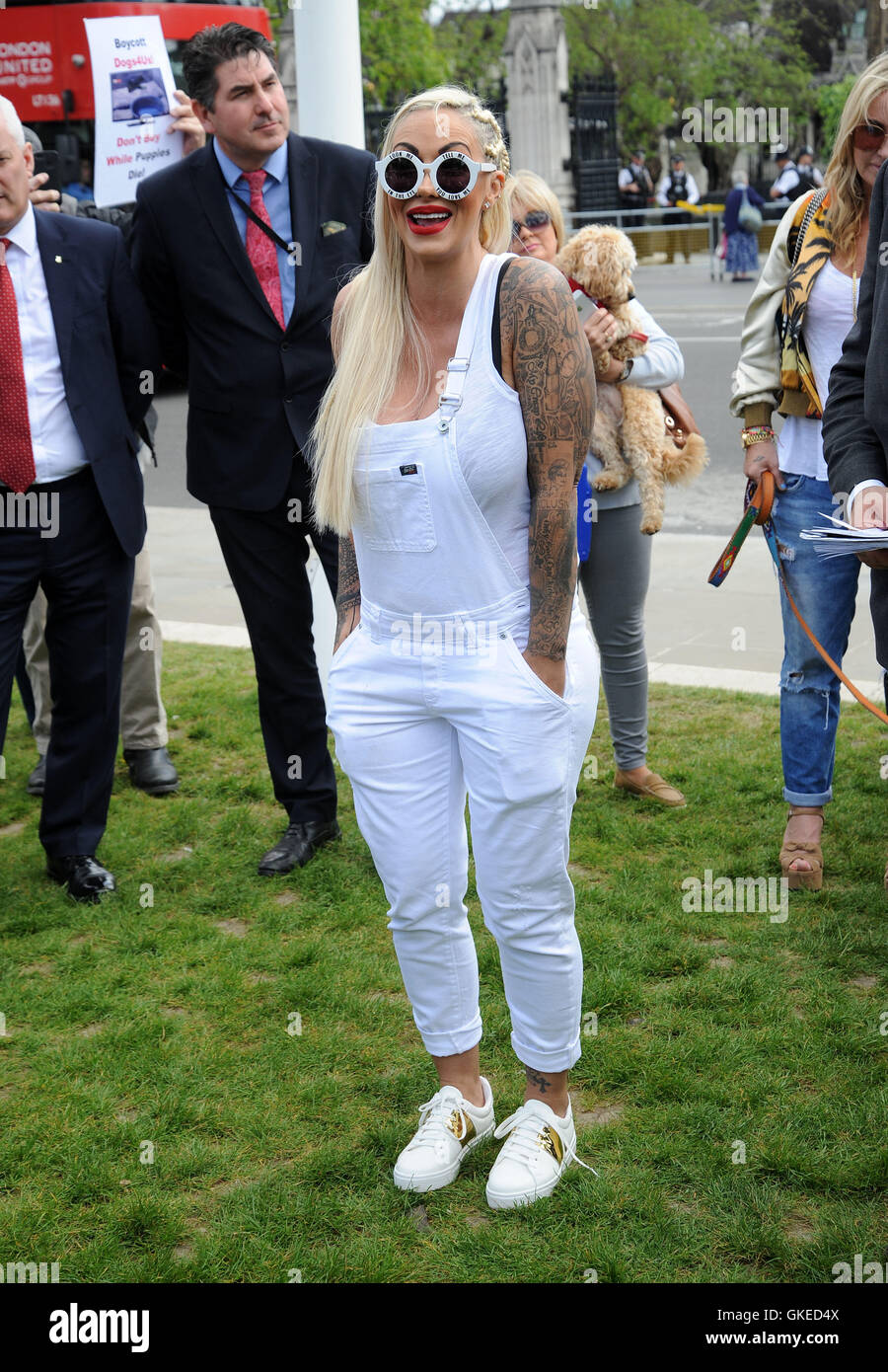 Ban Puppy Farming Demo in Parliament Square with Jodie Marsh and Meg ...