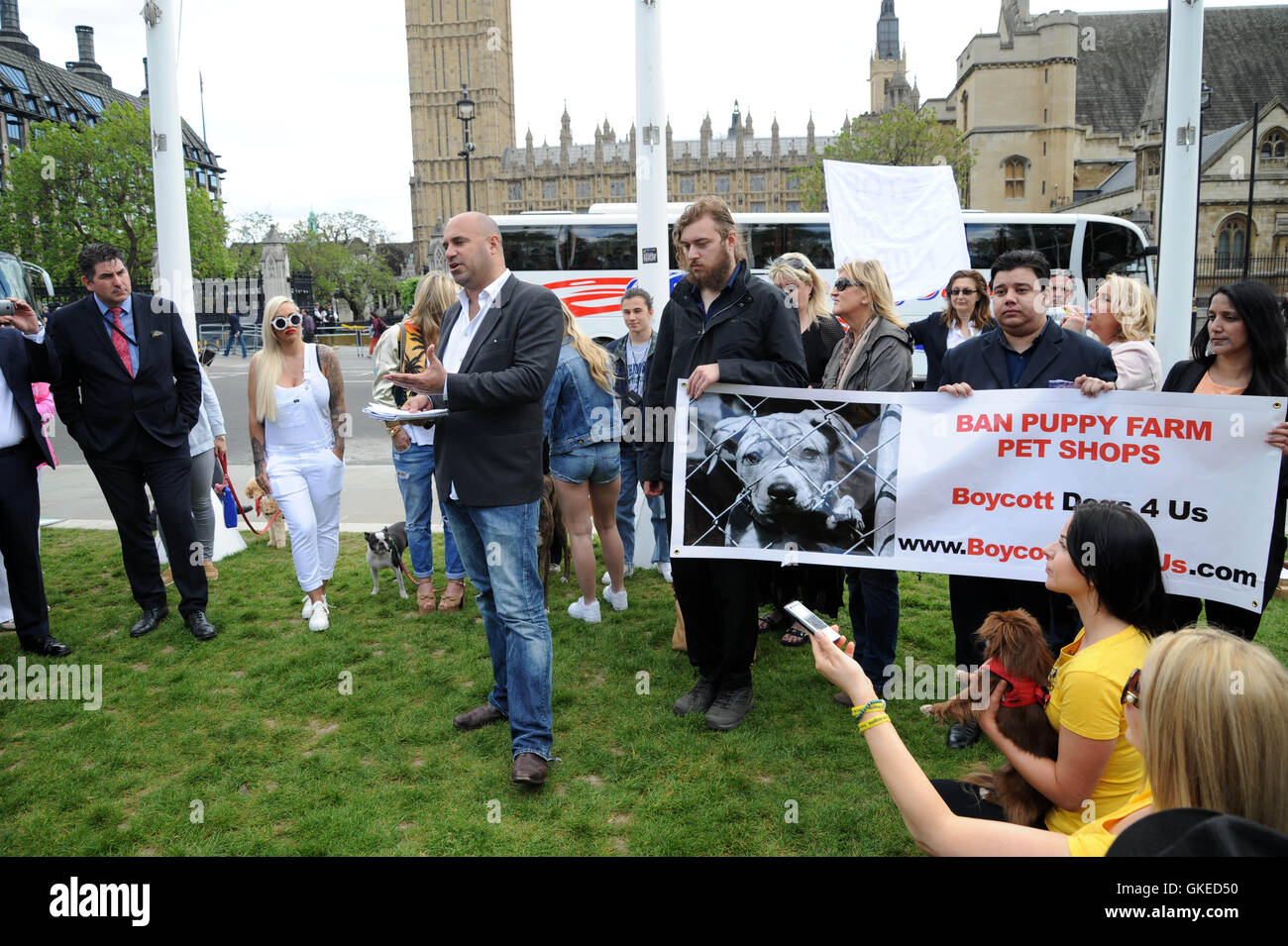 Ban Puppy Farming Demo in Parliament Square with Jodie Marsh and Meg ...