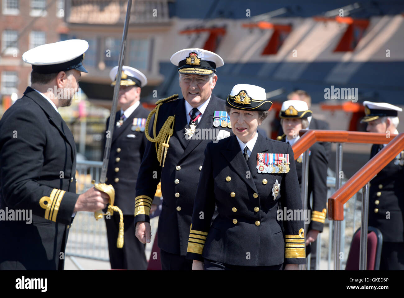 The unveiling of the restored HMS Hood ships bell at Portsmouth ...