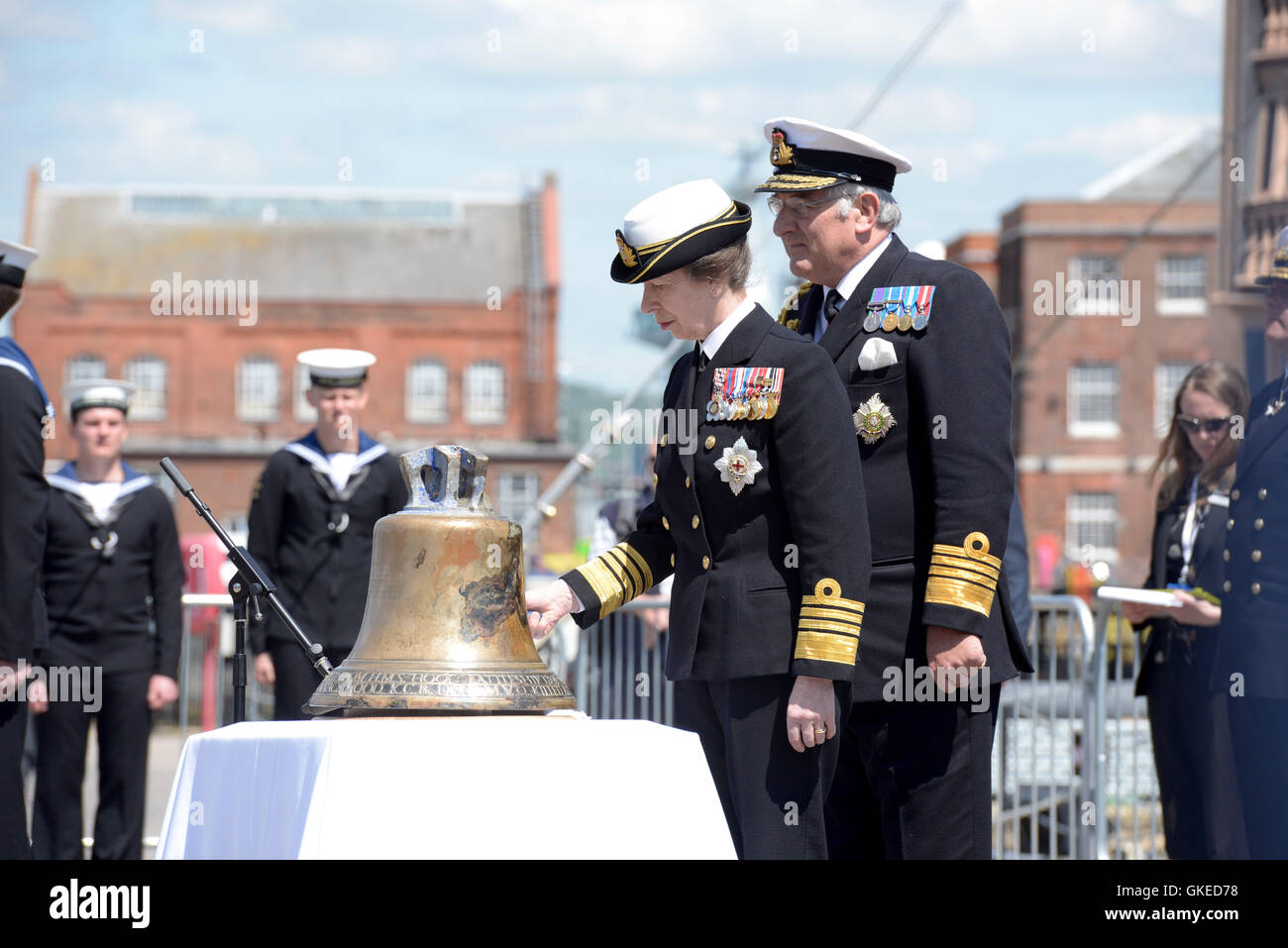 The unveiling of the restored HMS Hood ships bell at Portsmouth ...
