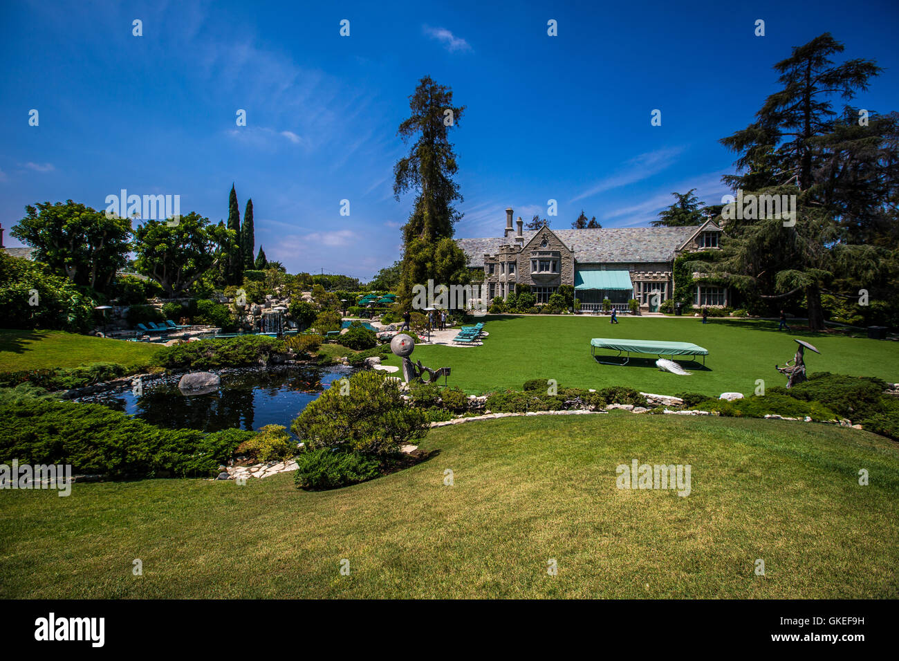 The Playboy Mansion is the home of Playboy magazine founder Hugh Hefner ...