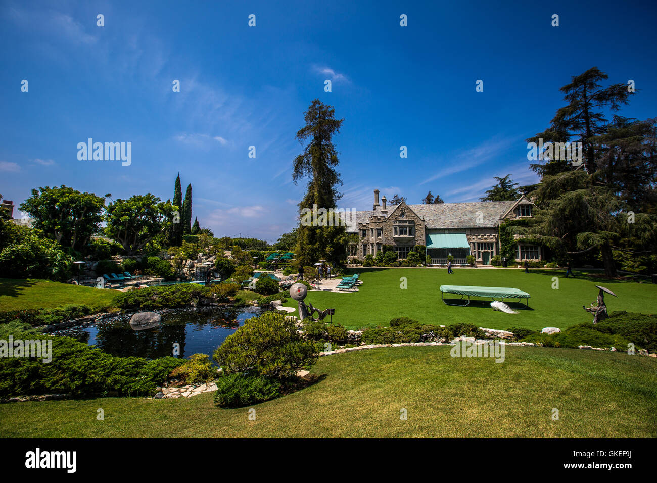 The Playboy Mansion is the home of Playboy magazine founder Hugh Hefner ...