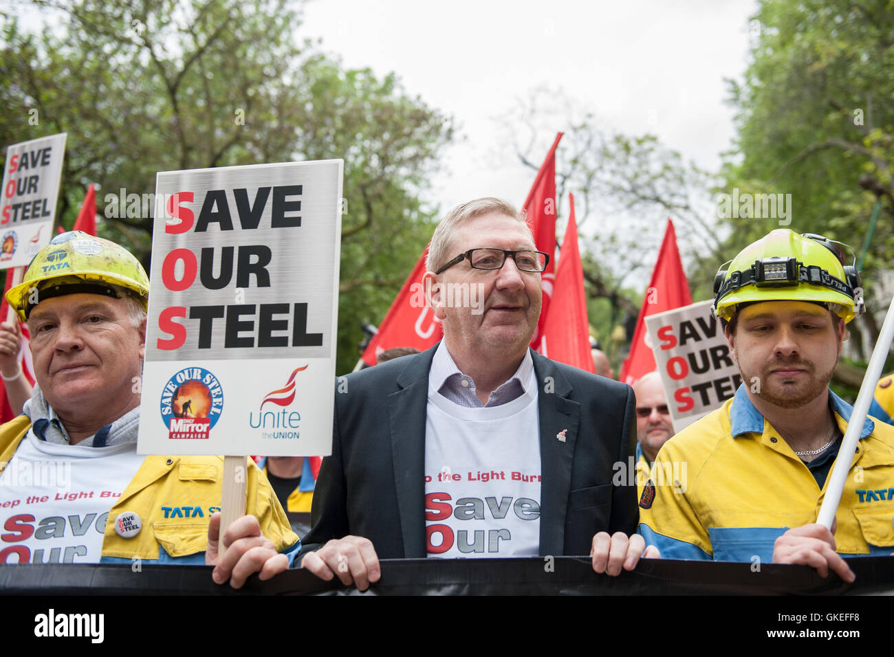Hundreds of steel workers and their supporters march down London's ...