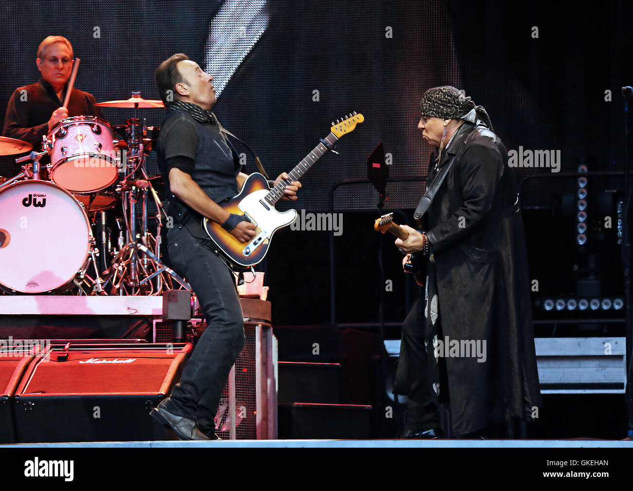 Bruce Springsteen and The E Street Band performing at Manchester Etihad ...