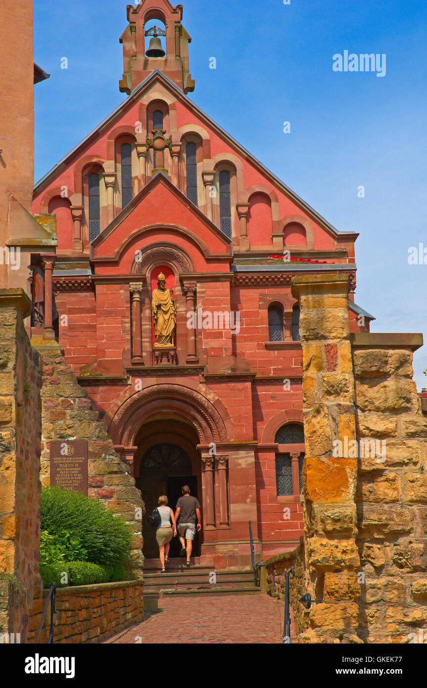 Eguisheim, Place du Chateau, St.Leo Capel, Castle, Alsace Wine Route ...
