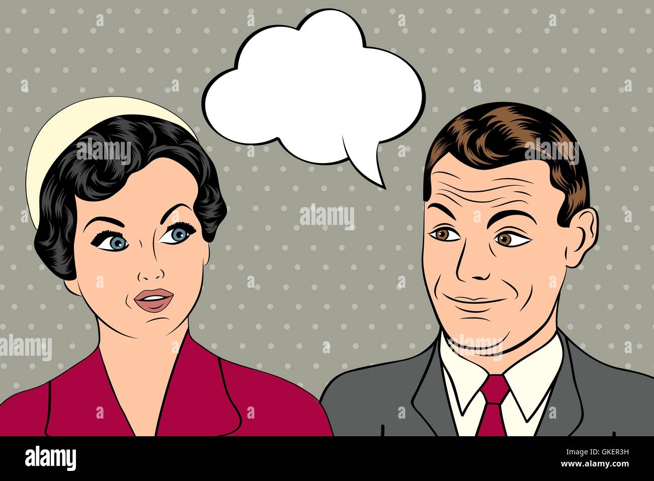 Pop Art Cute Retro Couple In Comics Style Stock Vector Image And Art Alamy