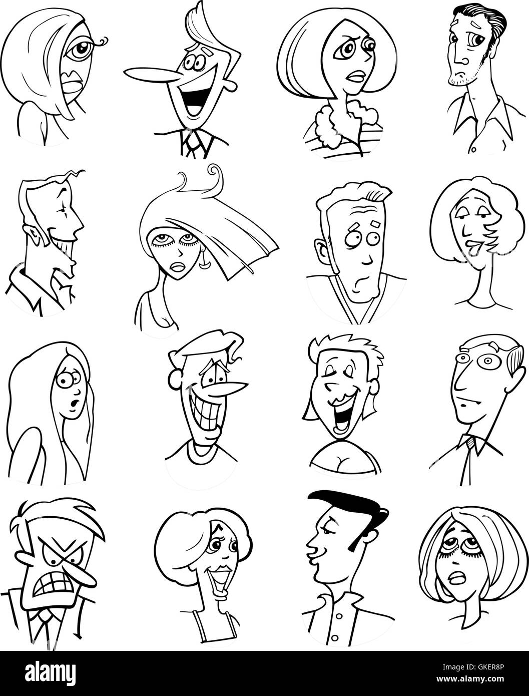 cartoon people characters faces Stock Vector Image & Art - Alamy