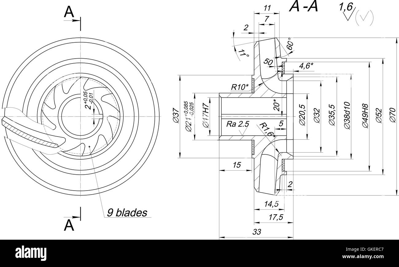 Wheel Engineering Drawings Autocad Technical Drawing Of A Wheel