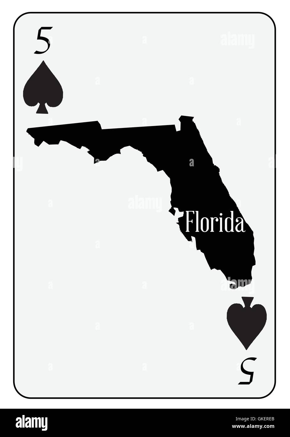 USA Playing Card 5 Spades Stock Vector Image & Art - Alamy