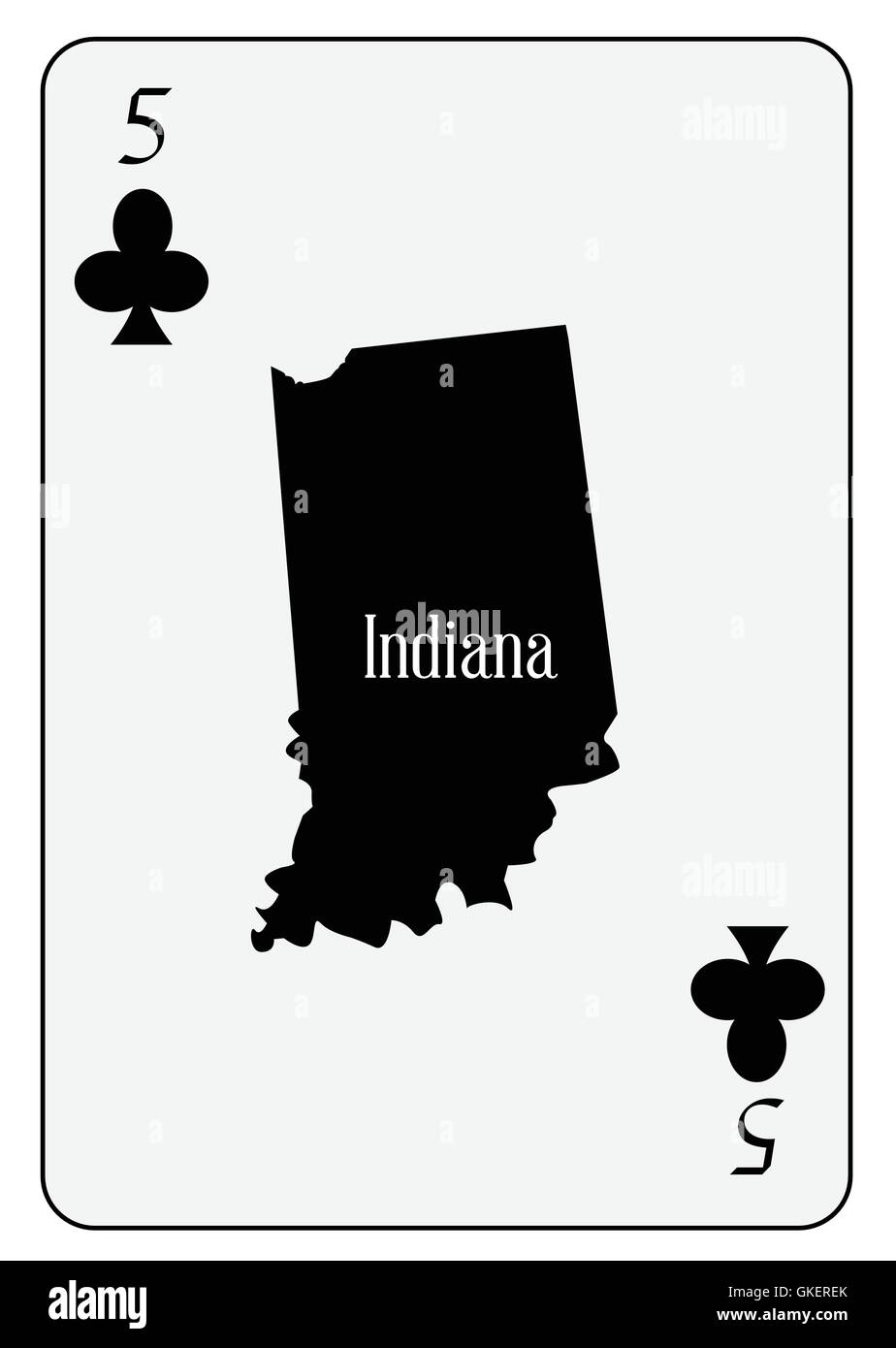 USA Playing Card 5 Clubs Stock Vector Image & Art - Alamy