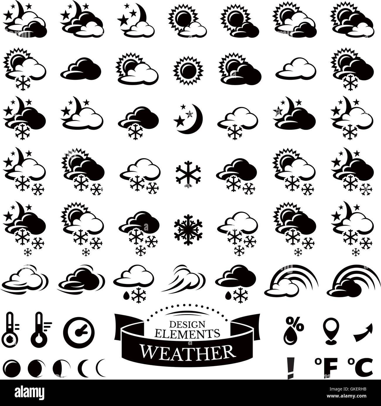 Collection of different weather icons Stock Vector Image & Art - Alamy
