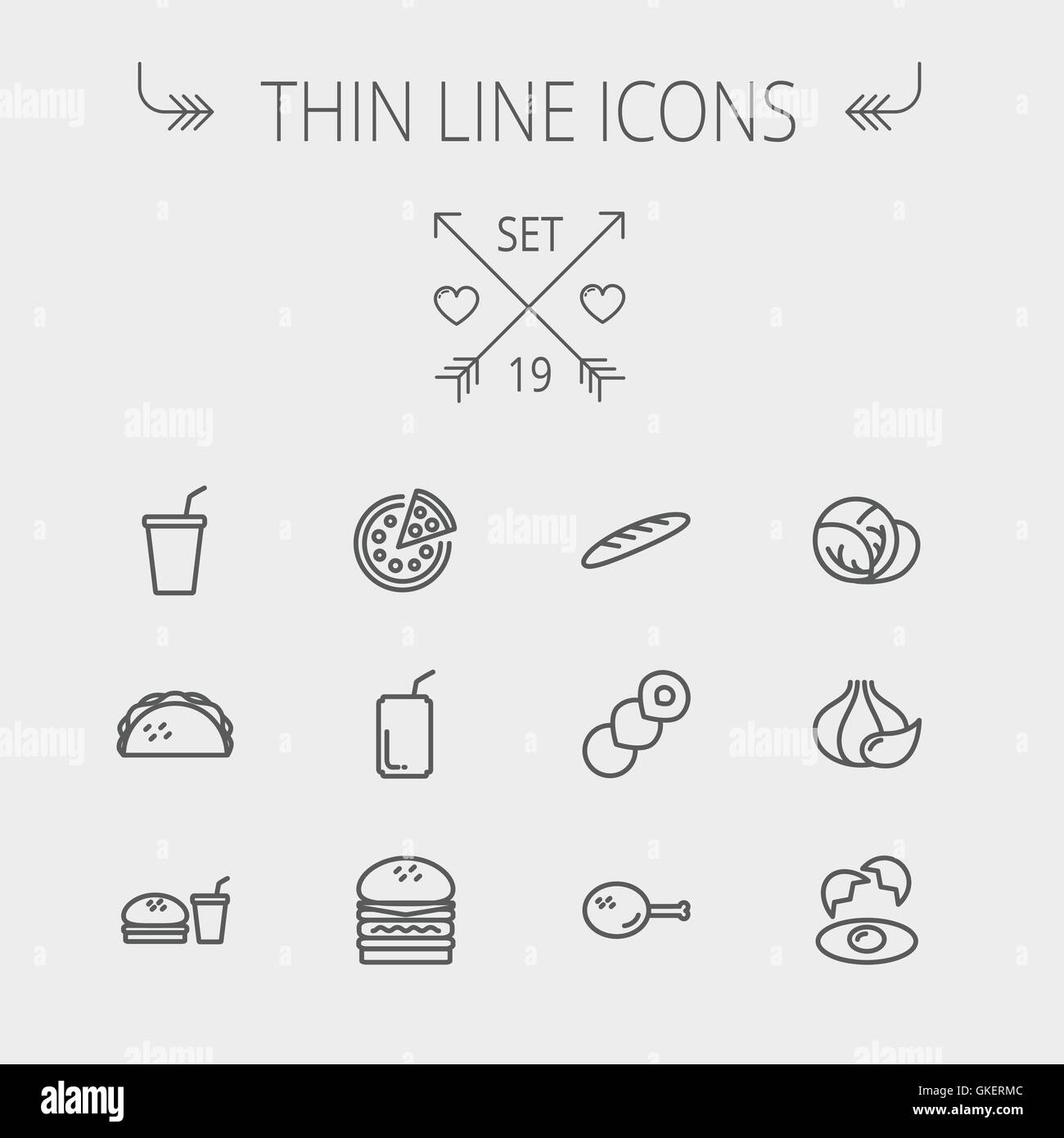 Meat food set Stock Vector Images - Alamy