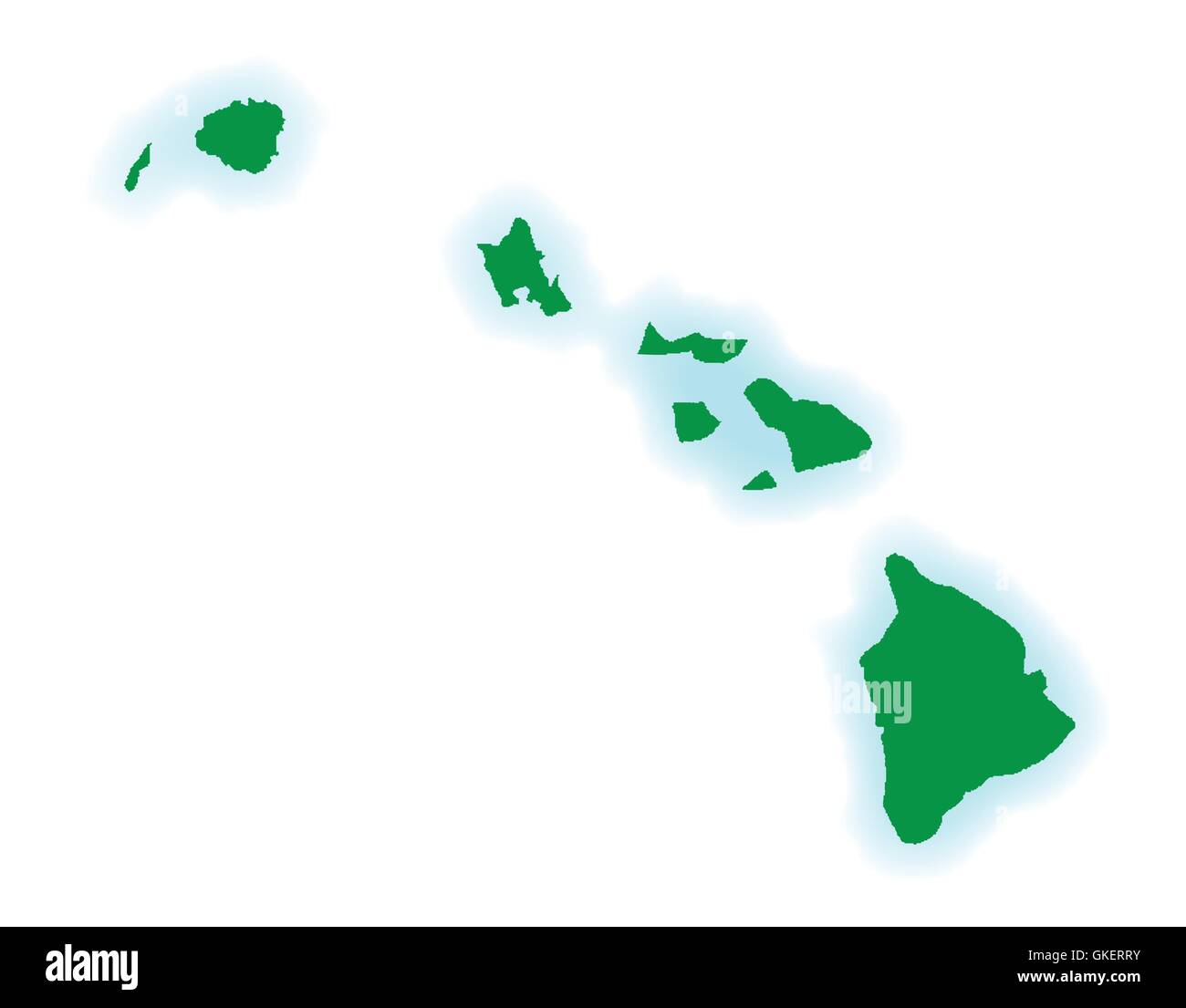 Hawaii islands map Stock Vector Images - Alamy