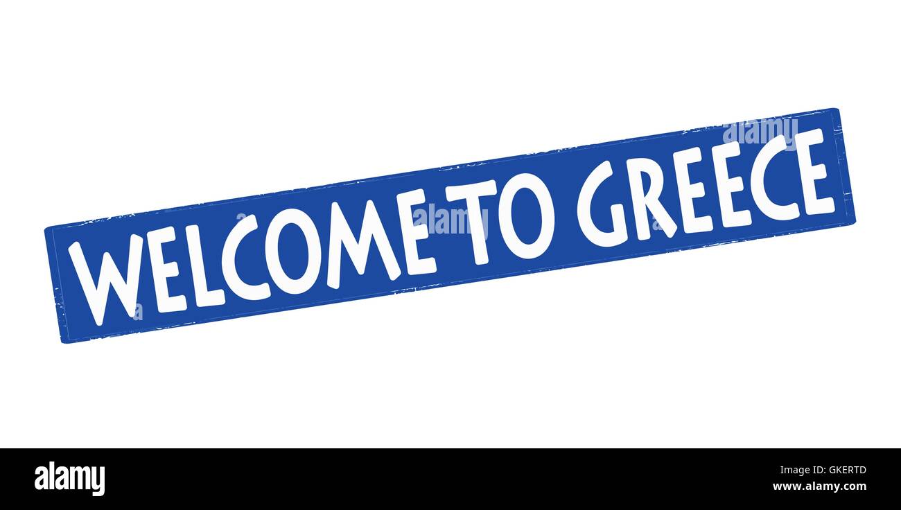 Welcome to greece sign Cut Out Stock Images & Pictures - Alamy