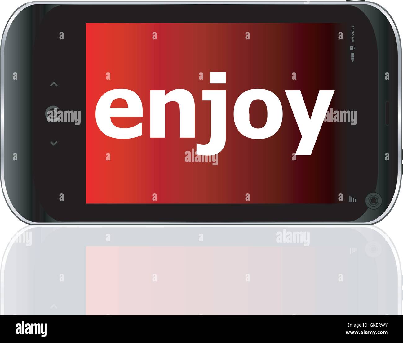 Web development concept: smartphone with word enjoy on display vector ...