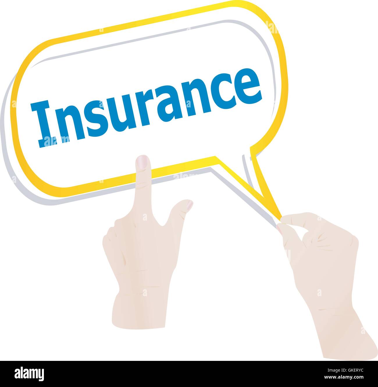 hands holding abstract cloud with insurance word vector Stock Vector ...