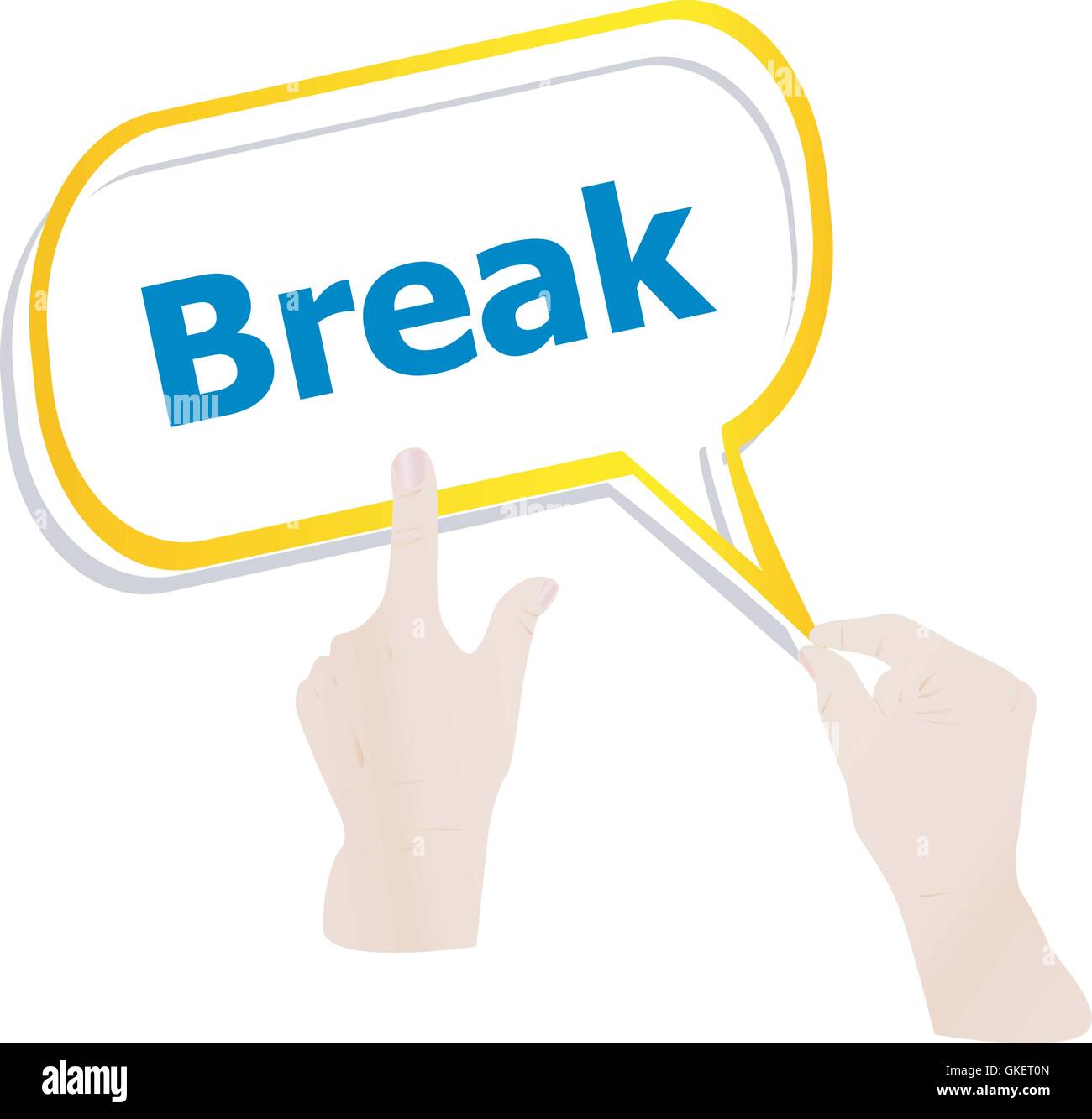 hands holding abstract cloud with break word vector Stock Vector Image ...