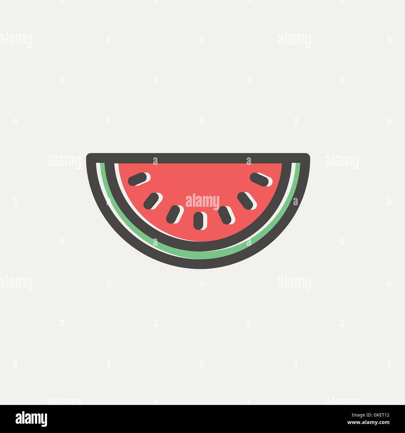 Watermelon slice thin line icon Stock Vector Image & Art - Alamy