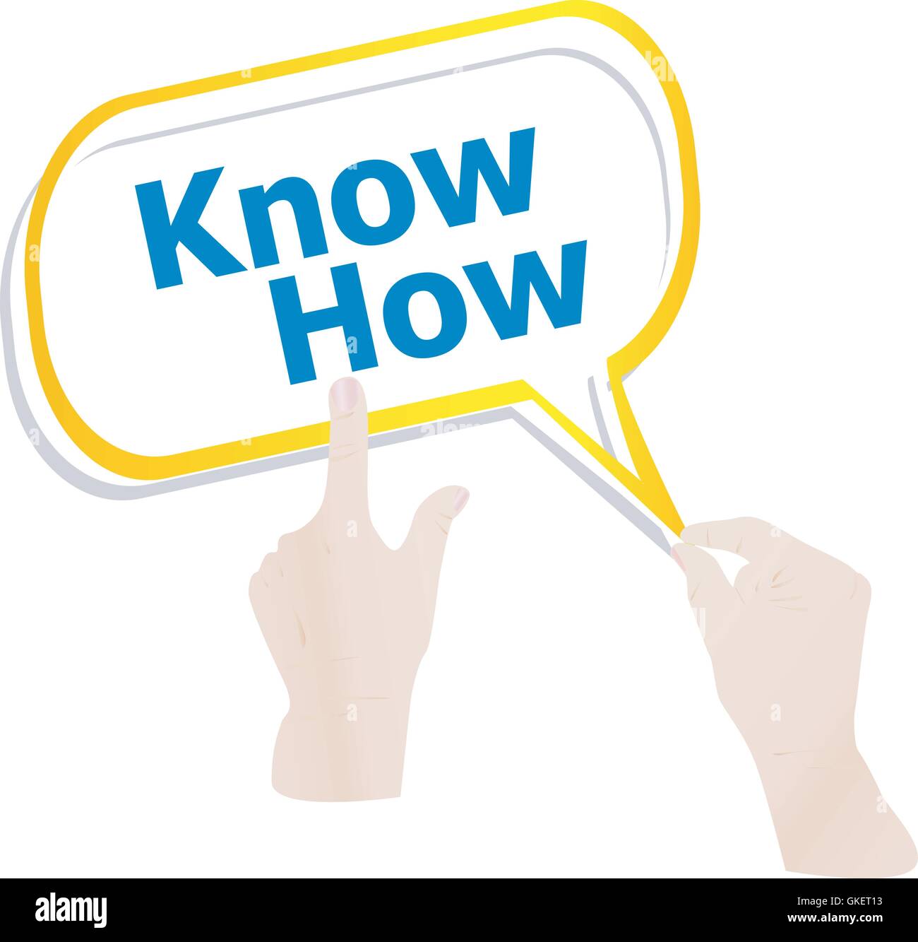 hands holding abstract cloud with know how word vector Stock Vector ...