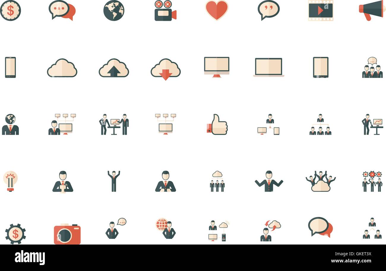 Technology set of flat icons Stock Vector Image & Art - Alamy