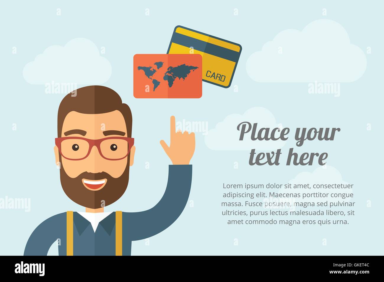 Man pointing the credit cards icon Stock Vector Image & Art - Alamy