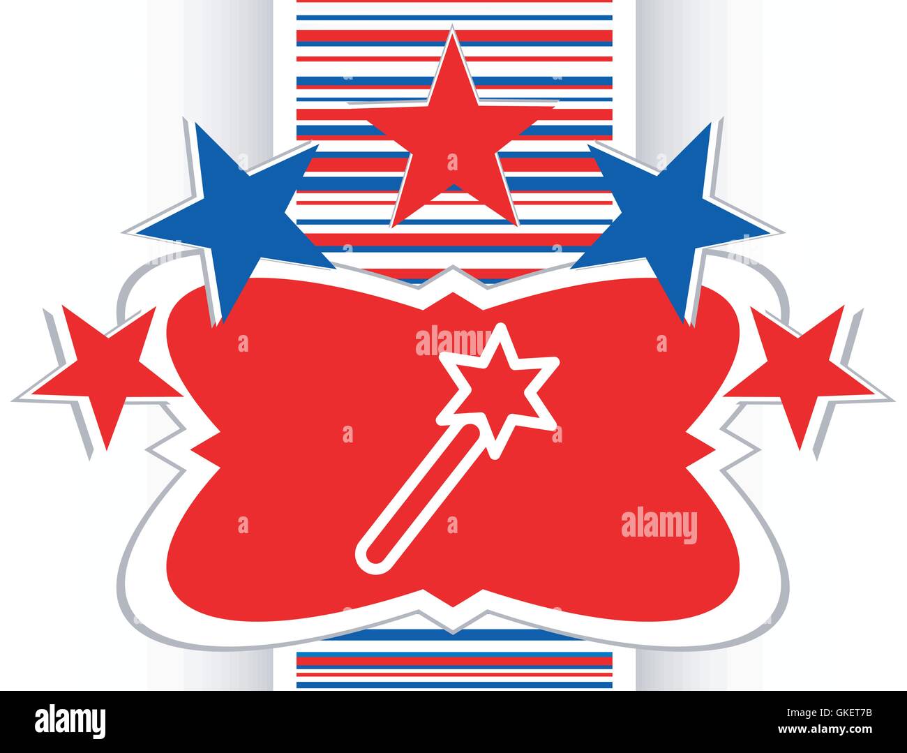 Icon magic wand, web button isolated on white vector Stock Vector Image ...