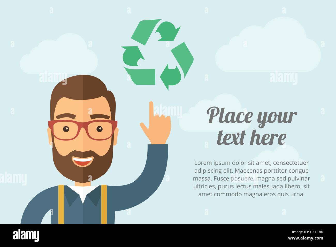 Man pointing the recycle icon Stock Vector Image & Art - Alamy