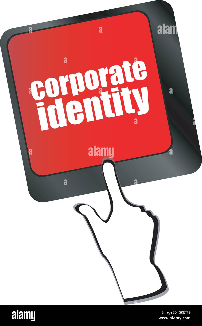 corporate identity button on computer keyboard key vector Stock Vector ...