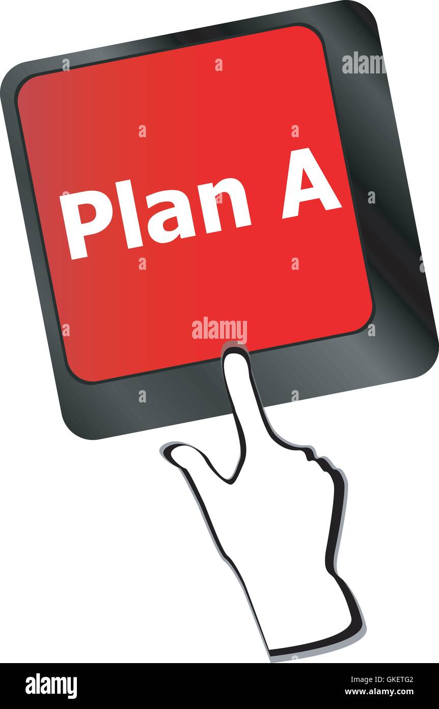 Plan A key on computer keyboard - internet business concept vector ...