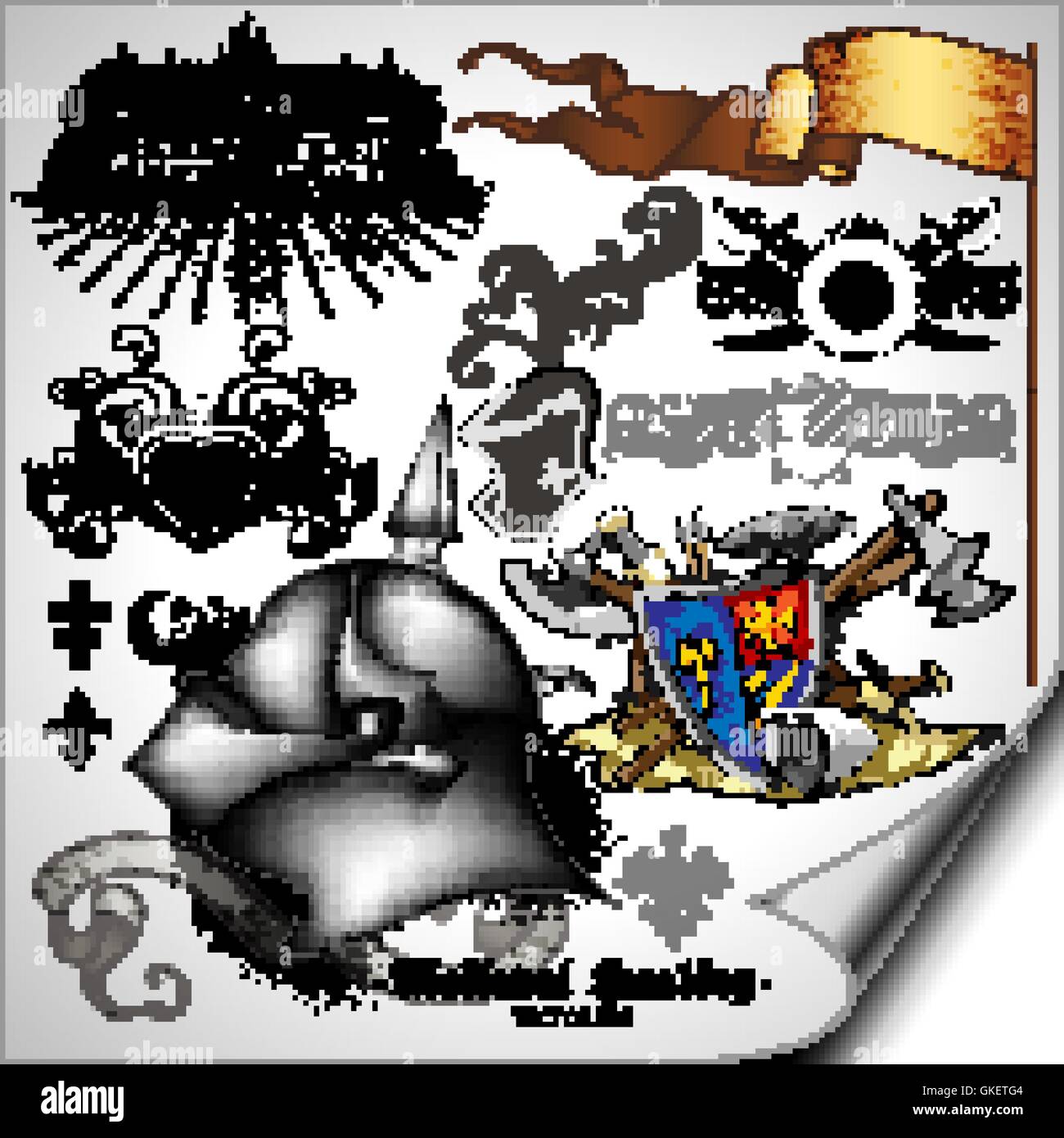 set of heraldic elements Stock Vector Image & Art - Alamy