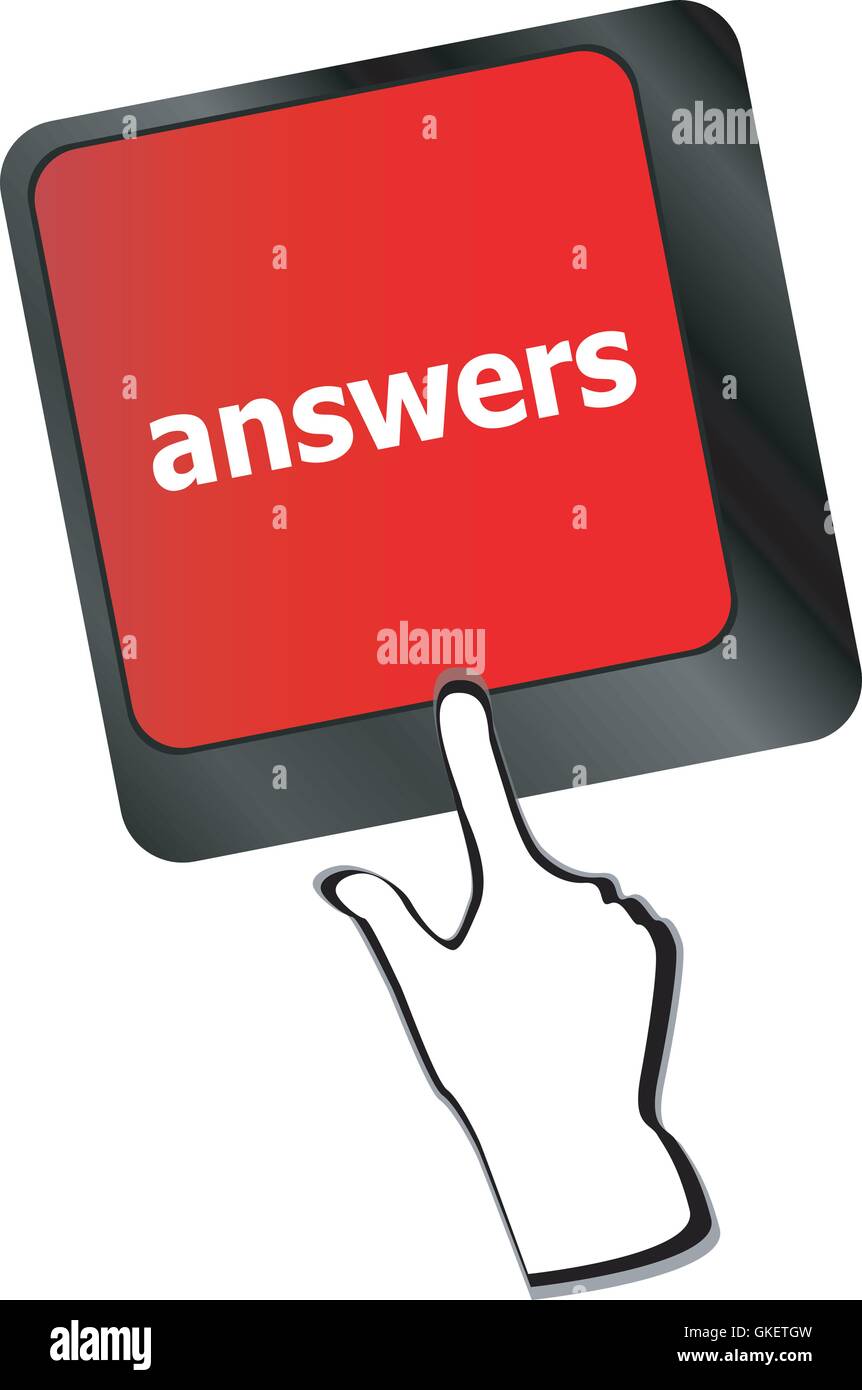 get answers concept on the modern keyboard keys vector Stock Vector ...