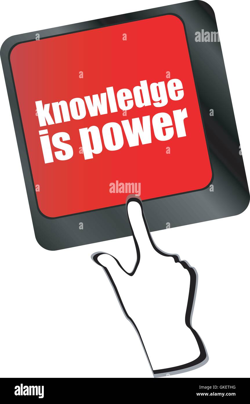 knowledge is power button on computer keyboard key vector Stock Vector ...