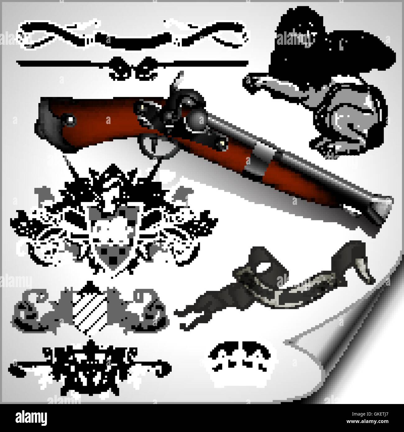 set of heraldic elements Stock Vector Image & Art - Alamy