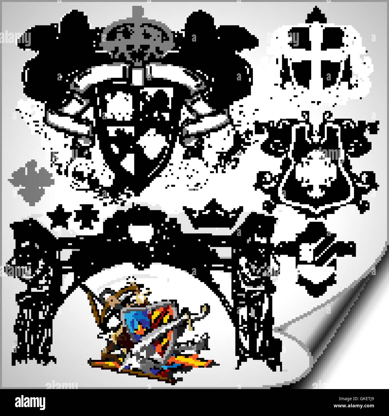 set of heraldic elements Stock Vector Image & Art - Alamy