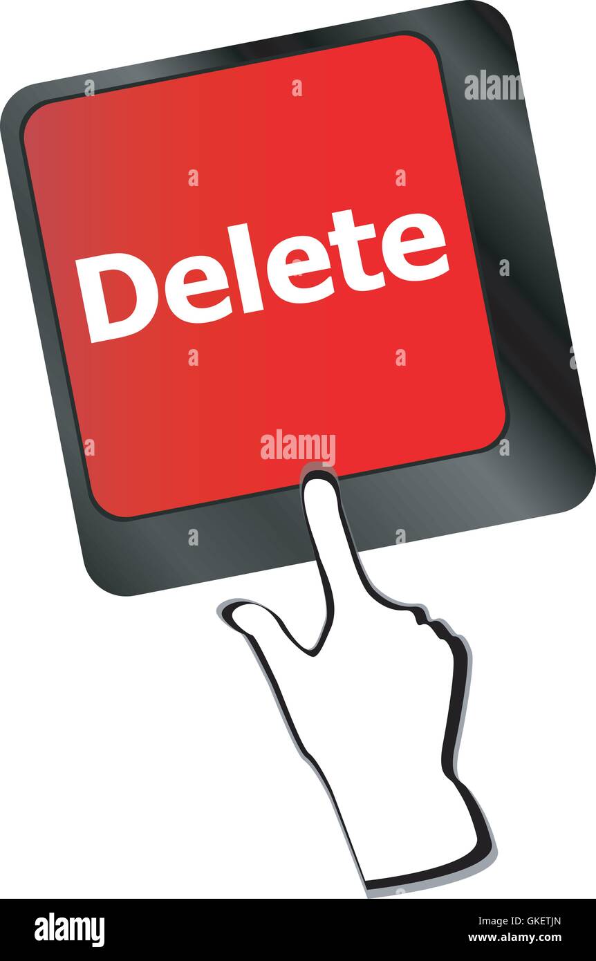 Computer keyboard - Red key Delete, business concept vector Stock Vector Image & Art - Alamy