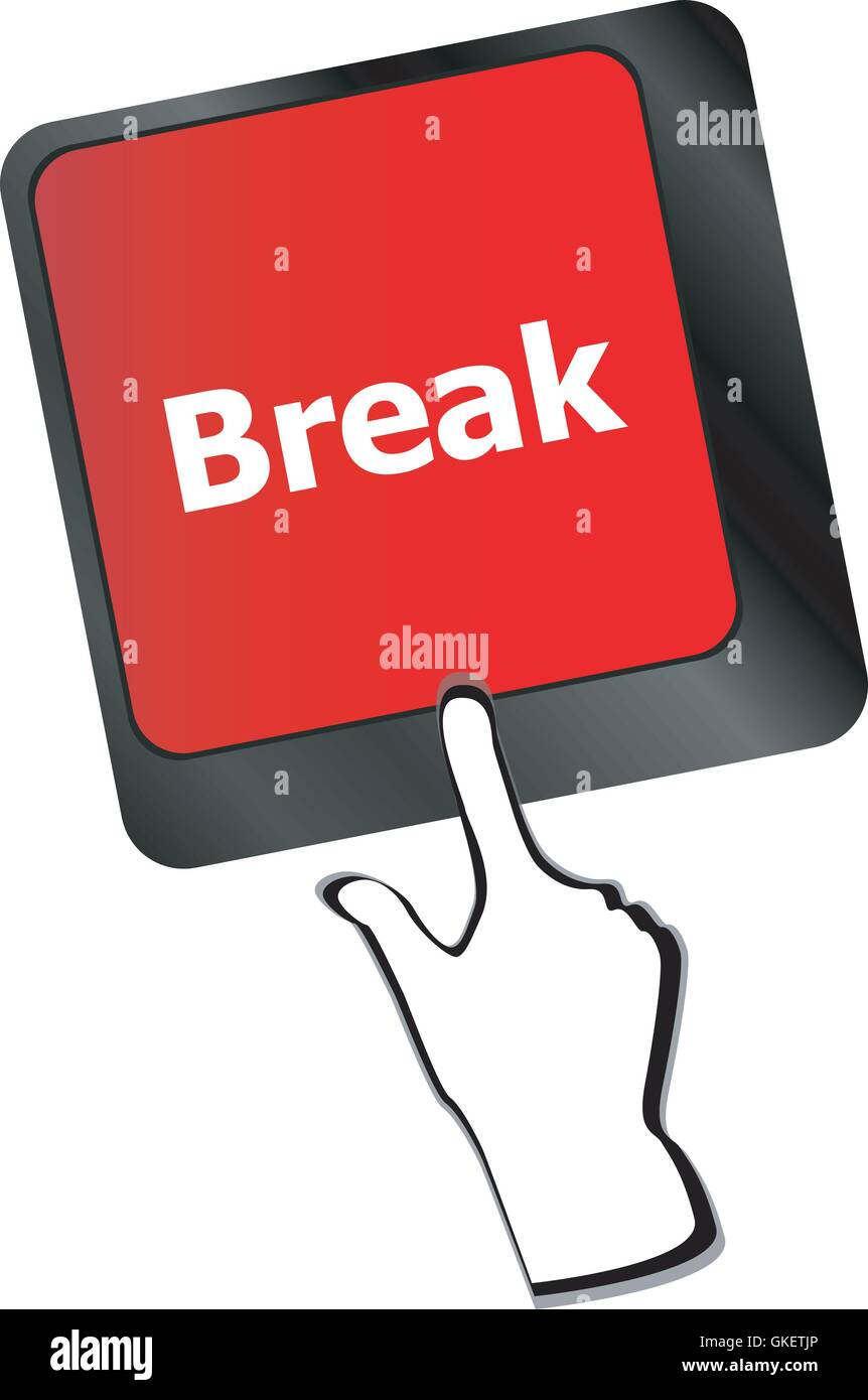 Keyboard with break button, business concept vector Stock Vector Image ...