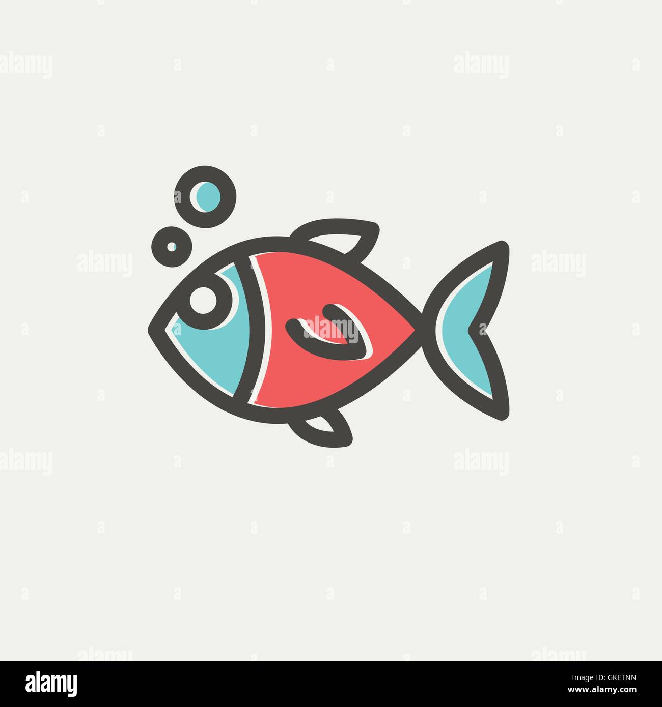 Little fish thin line icon Stock Vector Image & Art - Alamy