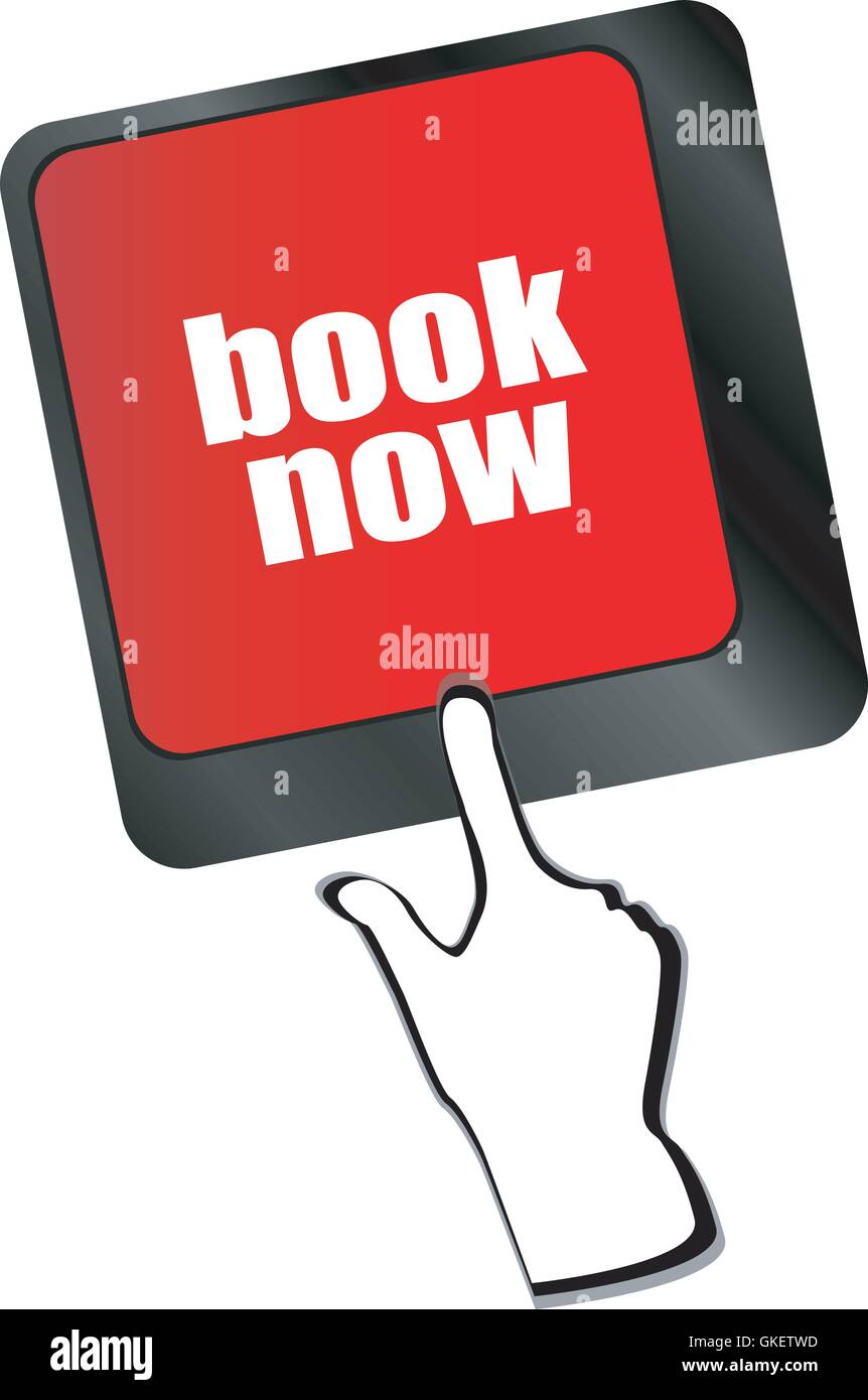 Book now button on keyboard key, web icon, web button vector Stock ...