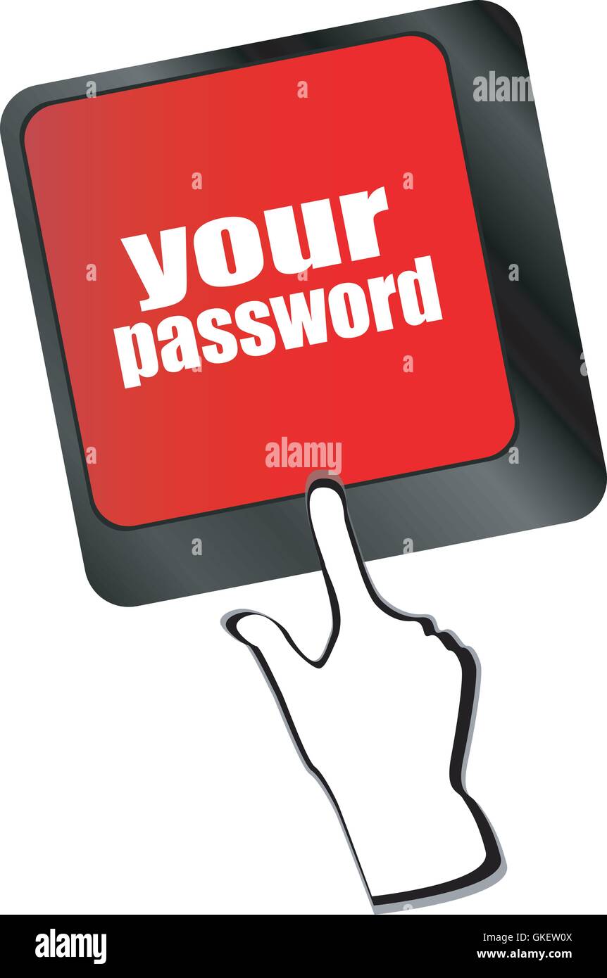 your password button on keyboard - security concept vector Stock Vector ...
