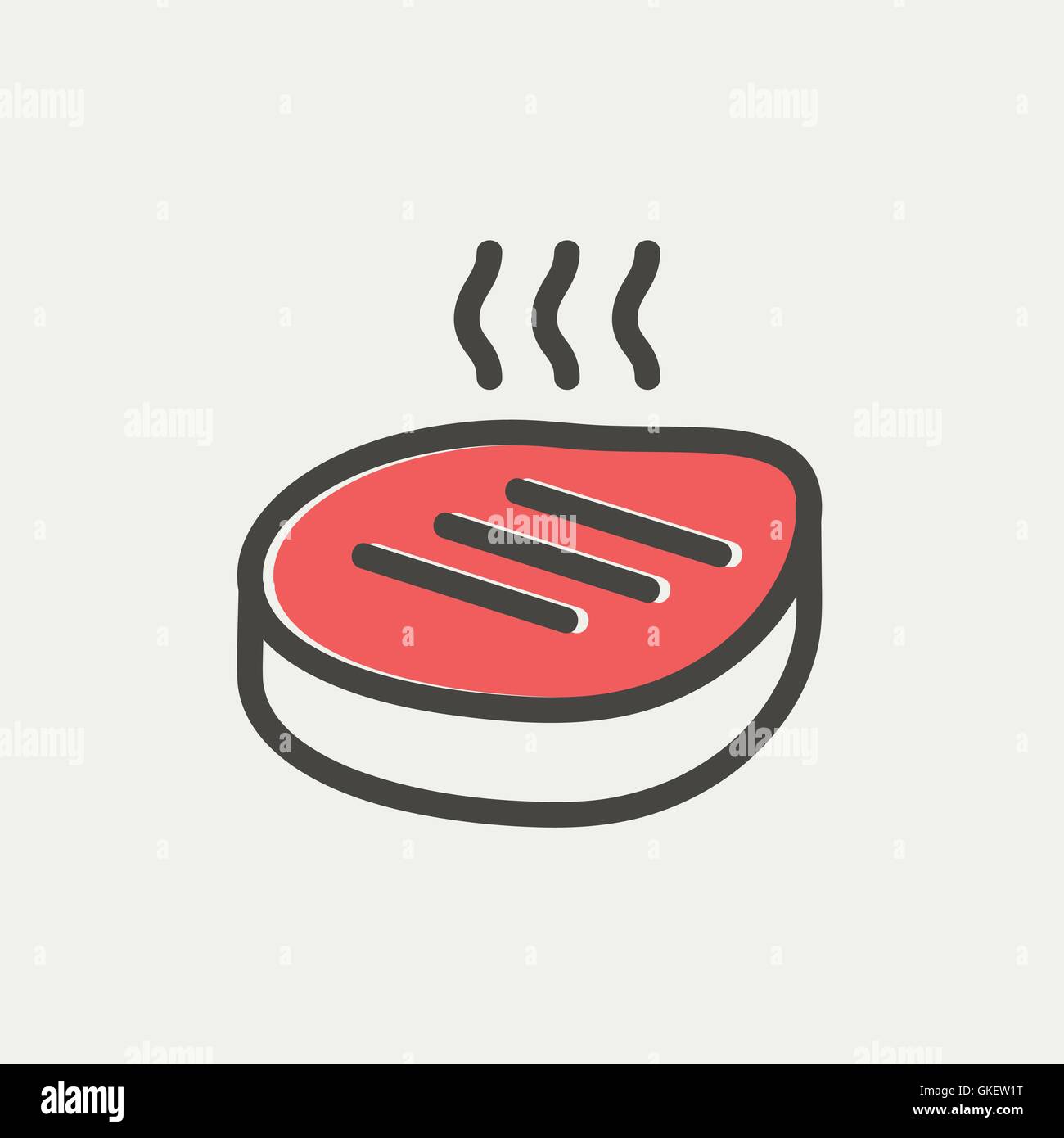 Grilled steak thin line icon Stock Vector Image & Art - Alamy