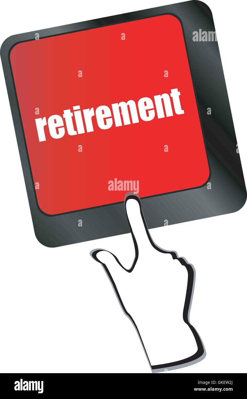 retirement for investment concept with a button on computer keyboard ...