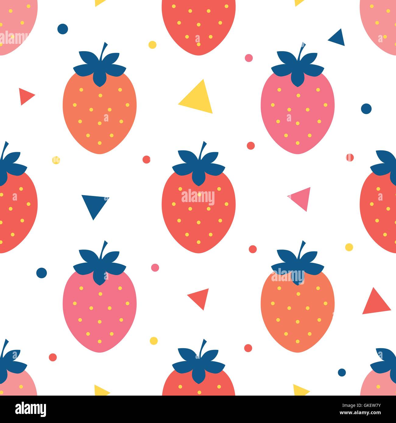 Vector fun strawberries seamless pattern background Stock Vector Image ...