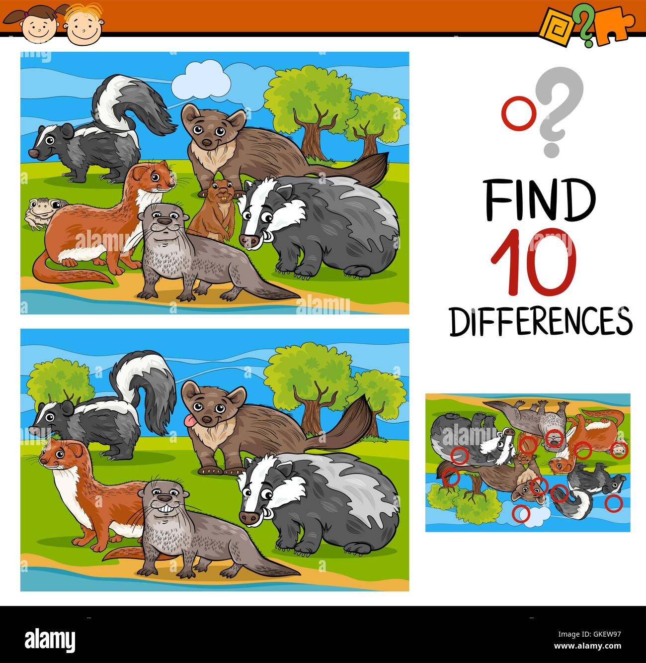 Finding Differences Game Cartoon Stock Vector Image And Art Alamy